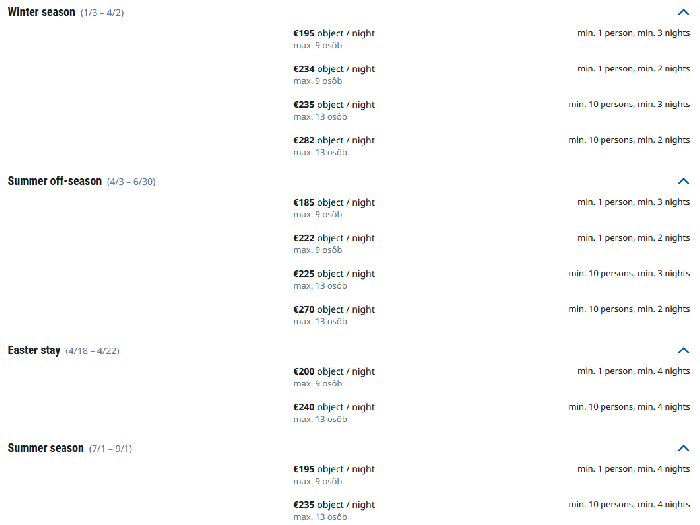 Price list